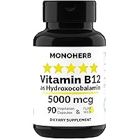 Amazon.com: MONOHERB Hydroxo B12 Vitamin 5000mcg, Hydroxocobalamin ...