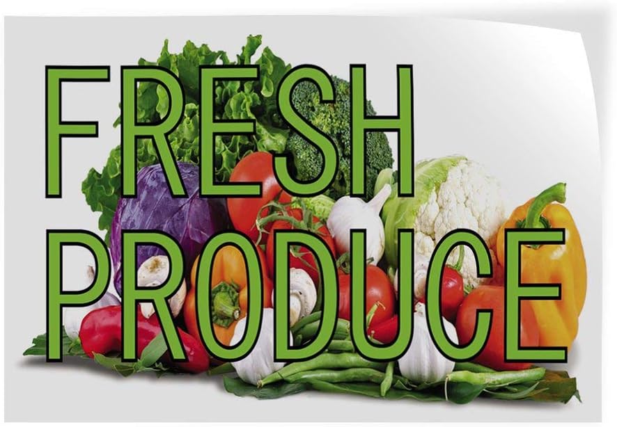 Fresh Produce Food & Beverage Vegetables Outdoor Store Sign Green Metal ...