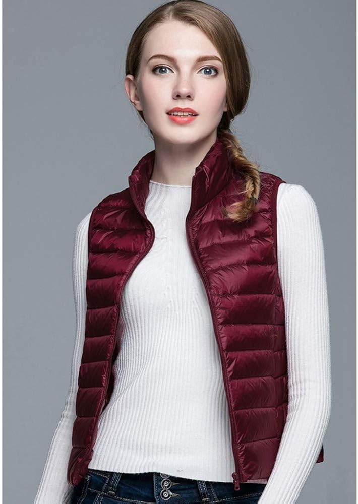 Mujer Chalecos De Pluma,Invierno Mujer 90% Chaleco De Plumón De Pato Blanco Chaleco De Plumón De ...