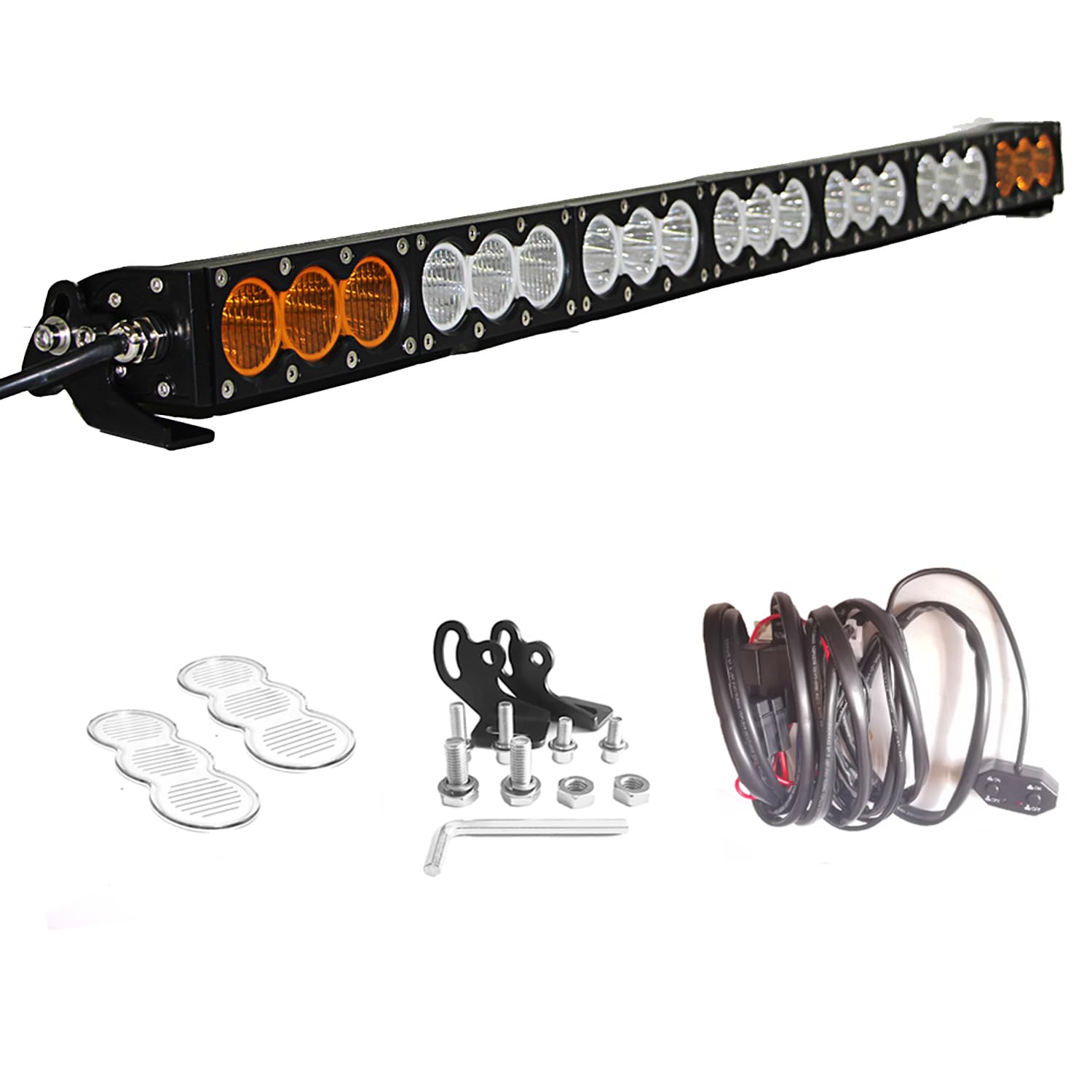 38" Offroad Single Row LED Light Bar 210w 24000 Lumen Spot Flood Combo ...
