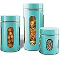 Amazon.com: AIR-TIGHT KITCHEN CANISTER SET By Premius, 3-Piece Glass ...