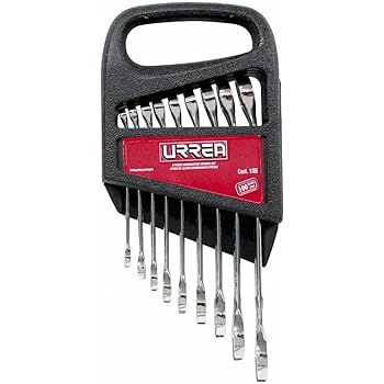 Urrea Herramientas 1200I Juego de 11 Llaves Combinadas Pulido Espejo 12 Puntas en Pulgadas con ...