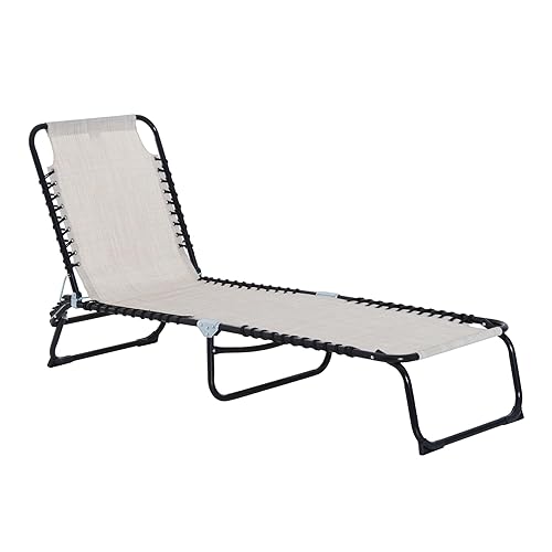 Outsunny Folding Chaise Lounge Pool Chair, Patio Sun Tanning Chair ...