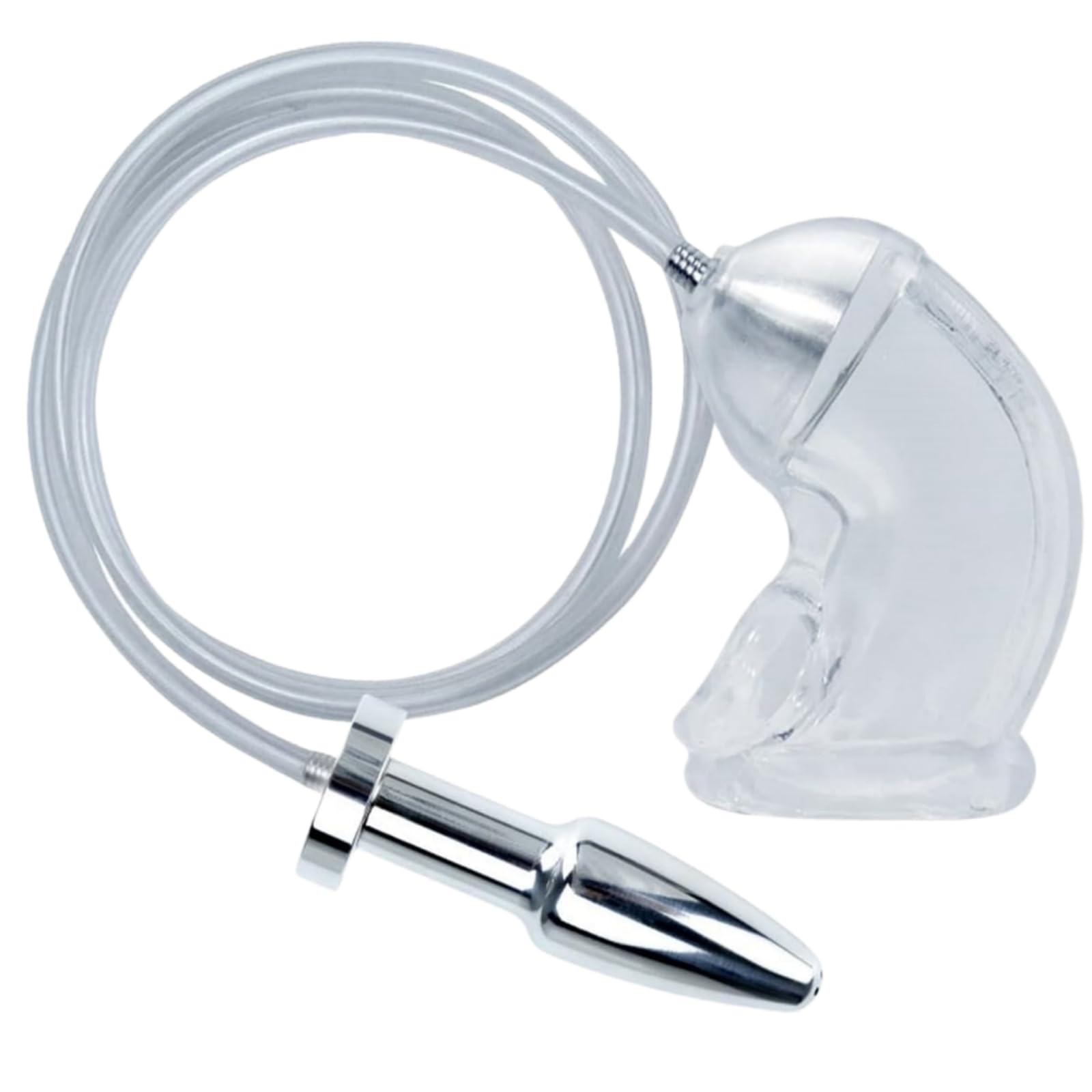 Silicone Chastity cage and Chastity Device Metal Anal Plug Latex Penis Sheath Flow Into The Anal ...