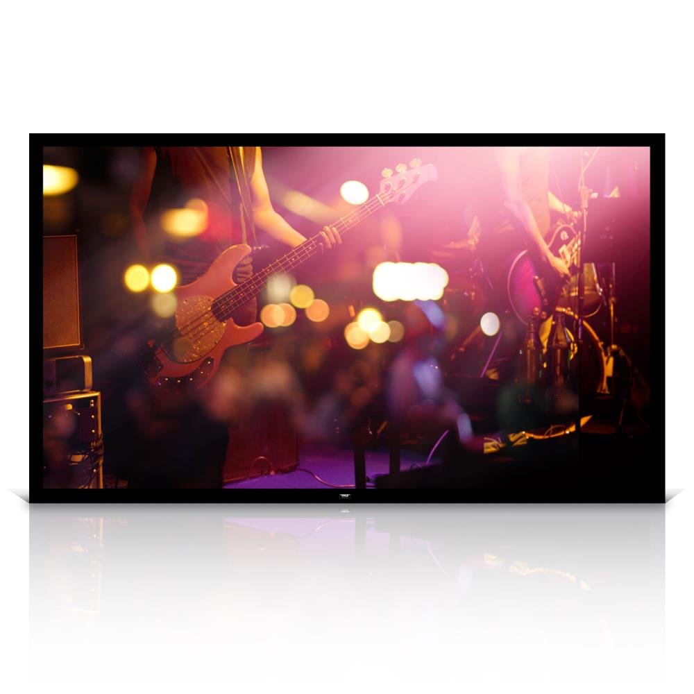 Pyle 100" Matt White Home Theater TV Wall Mounted Fixed Flat Projector ...