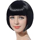 Amazon.com: Blond Bob Short Cosplay Flapper Wig-Straight Synthetic Hair ...