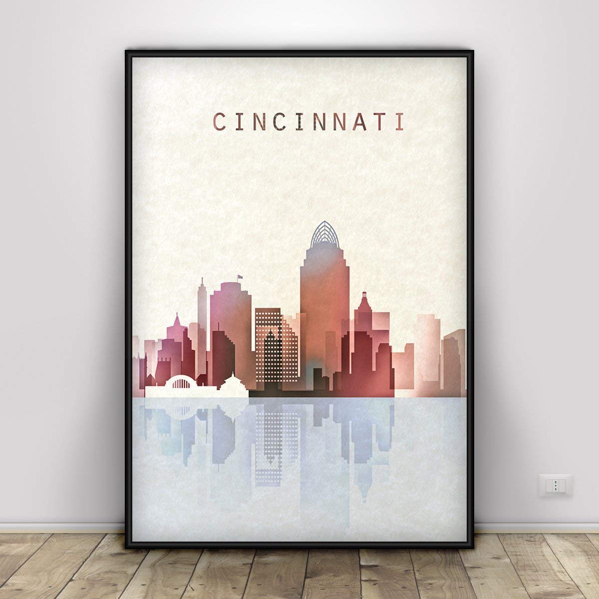 Amazon.com: Cincinnati Print, Cincinnati Skyline, Cincinnati Poster ...