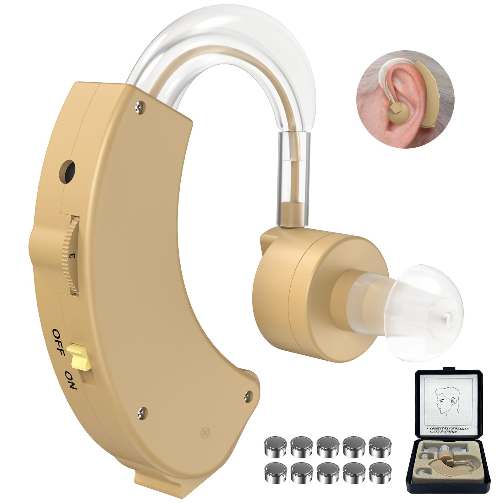 Mua ANCwear Hearing Amplifier Hearing Aid for Seniors Battery Operated ...