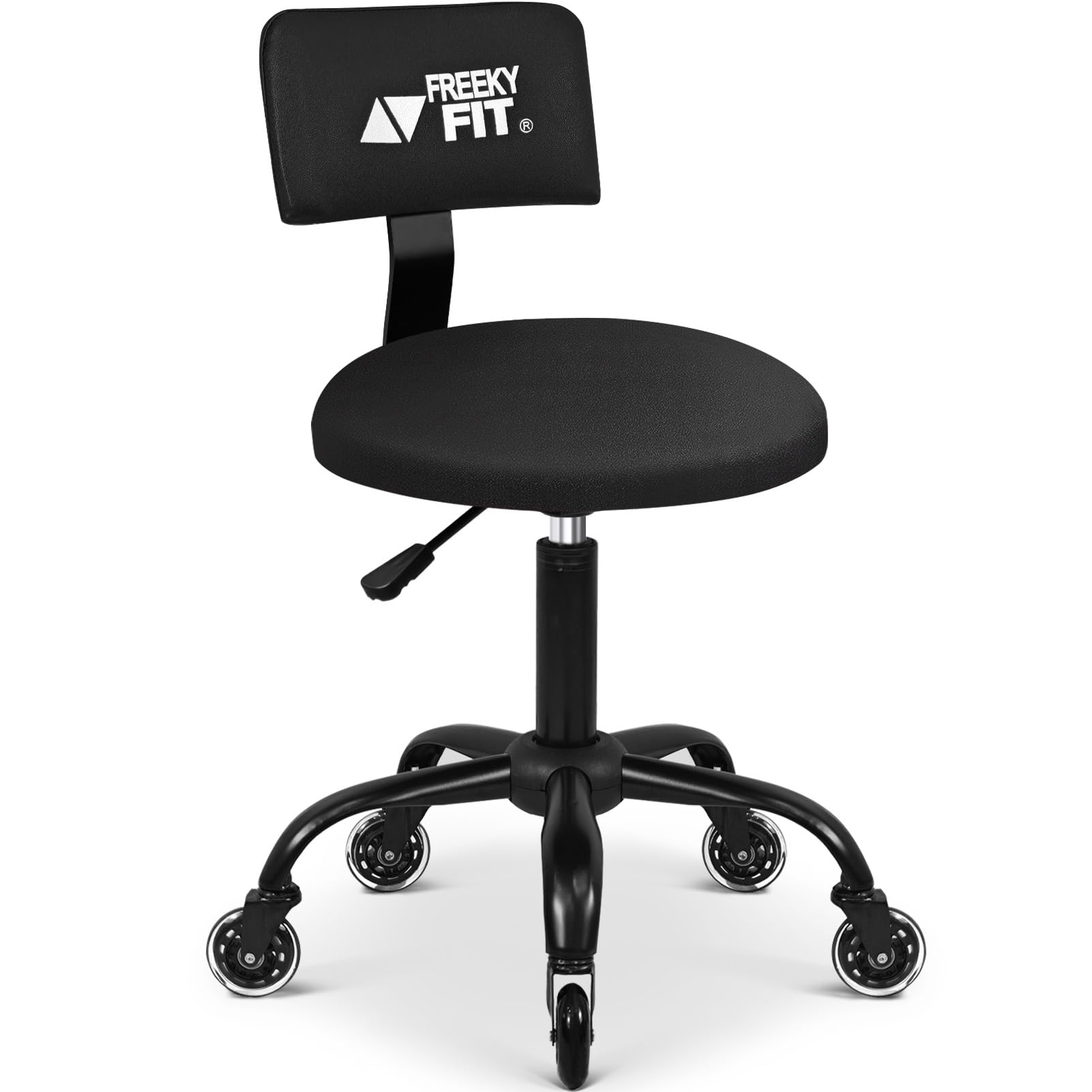 FreekyFit Rolling Shop Stool with Wheels,Mechanic Garage Stool Chair ...