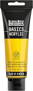Reeves Liquitex Basics Acrylic Paint Tube, 4-Ounce, Cadmium Yellow ...