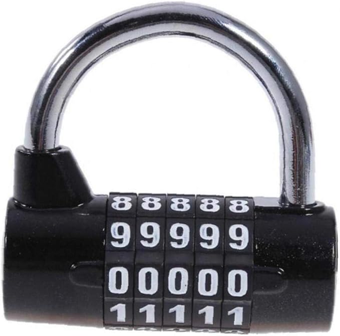 Angoter Resettable 5 Digit Padlock Combination Lock Travel Luggage ...