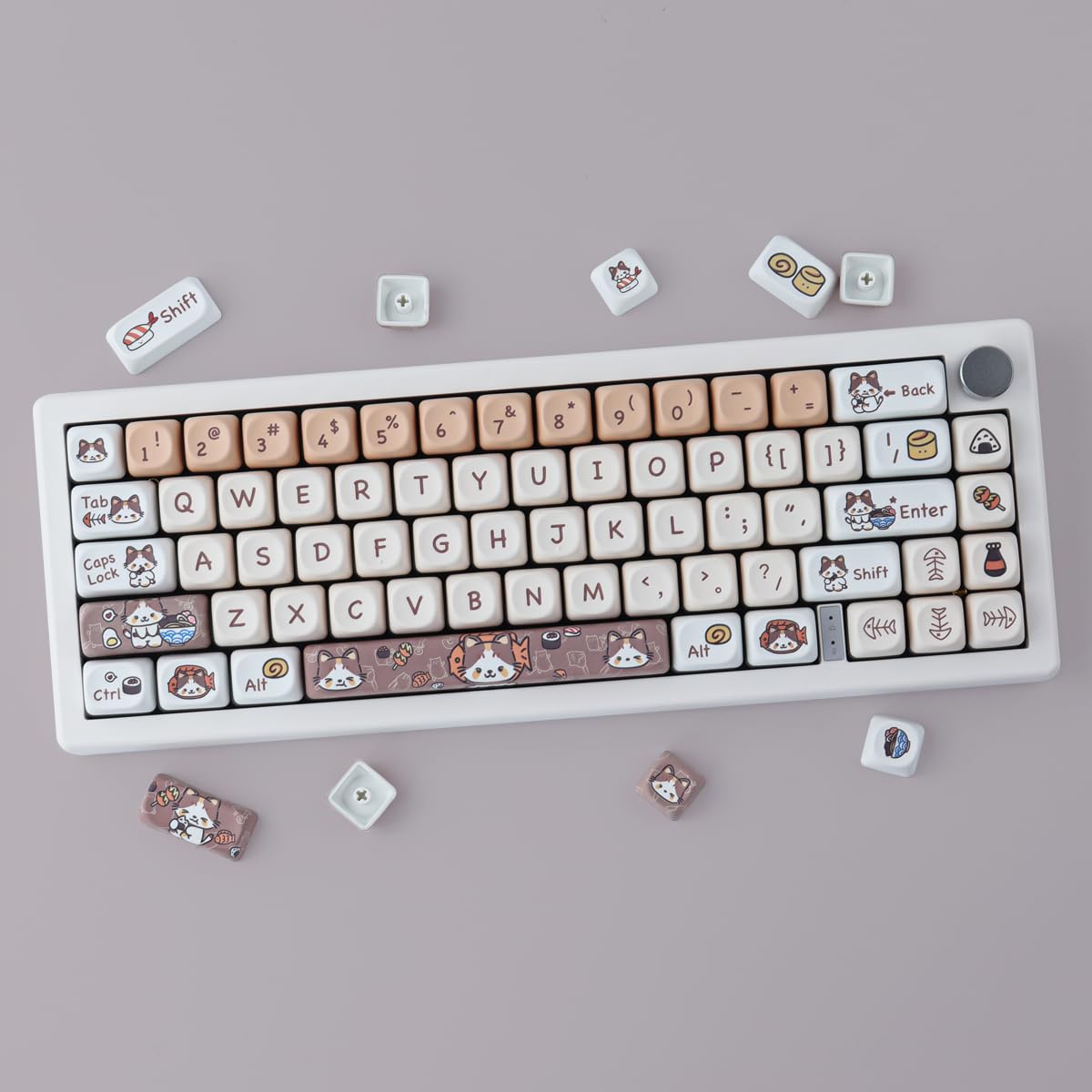 Mua TYRIXKI PBT Keycaps 143 Keys Cute Keycaps Dye-Sublimation Kitty-cat ...