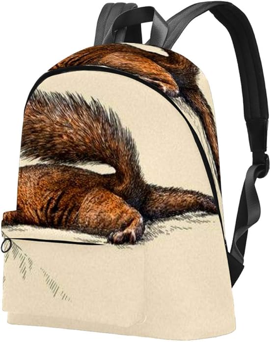 Amazon.com: Squirrel Illustration Art Backpack Shoulder Bag Daypack for ...