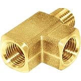 Amazon.com: Joywayus Brass Pipe Fitting Barstock Street Tee T 3 way NPT 1/4" Male × 1/4" Female ...