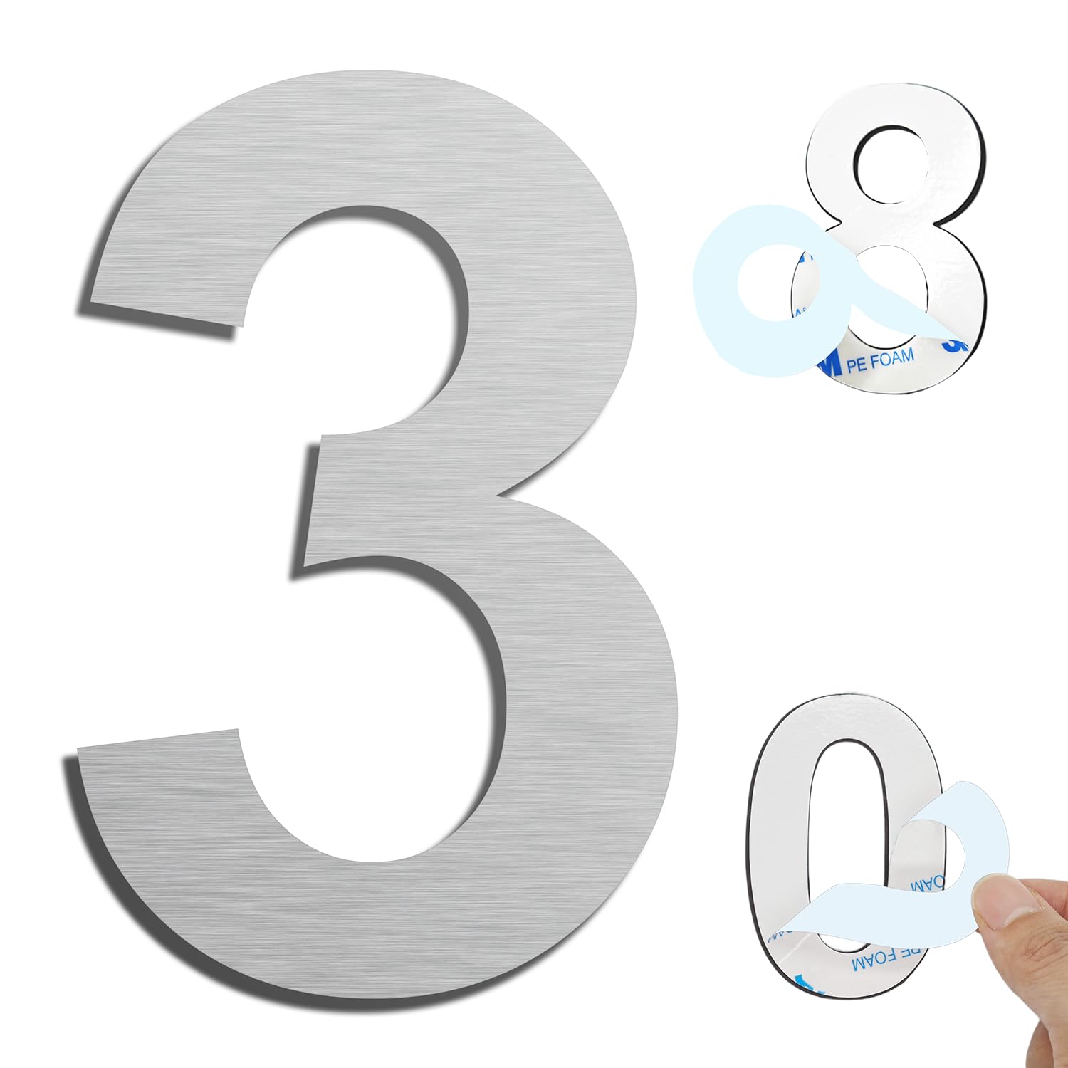 Self-adhesive House Numbers - 6 Inch Stainless Steel Door Numbers for ...