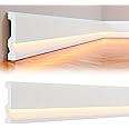 Amazon.com: Briwooody 6 Pcs Baseboard Molding with LED Duct 2.6FT/0.8M ...