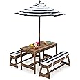 Amazon.com: HONEY JOY Kids Picnic Table, Outdoor Wooden Table & Bench ...