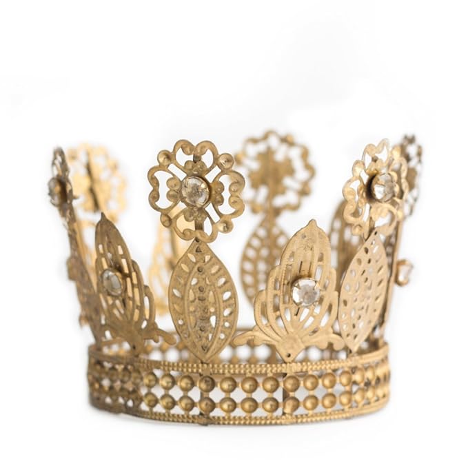 Gold Crown Cake Topper, Rhinestone Crown, Small Gold Wedding Cake Top ...
