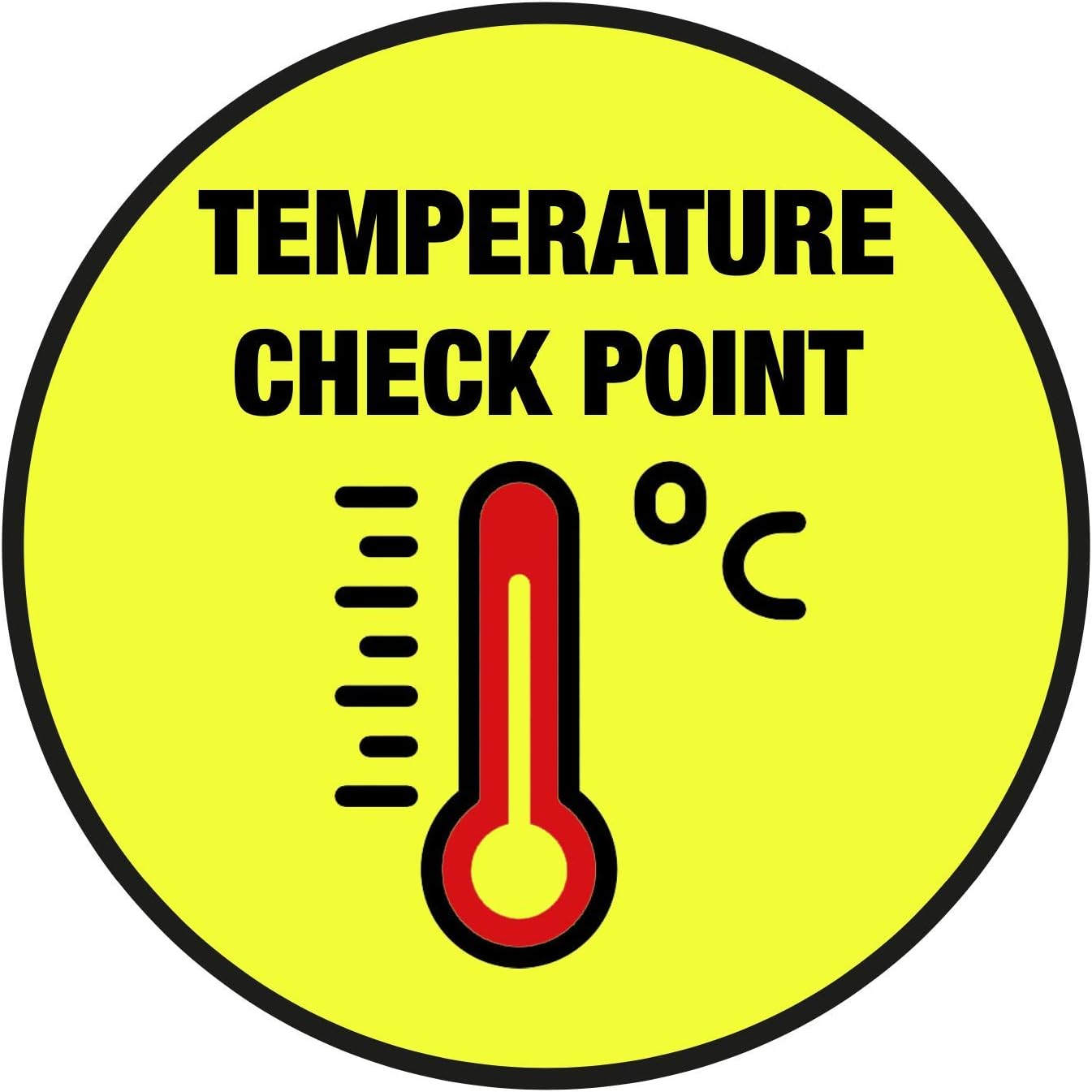 Vinyl Temperature Check Point Sign Sticker Public Safety Decal ...