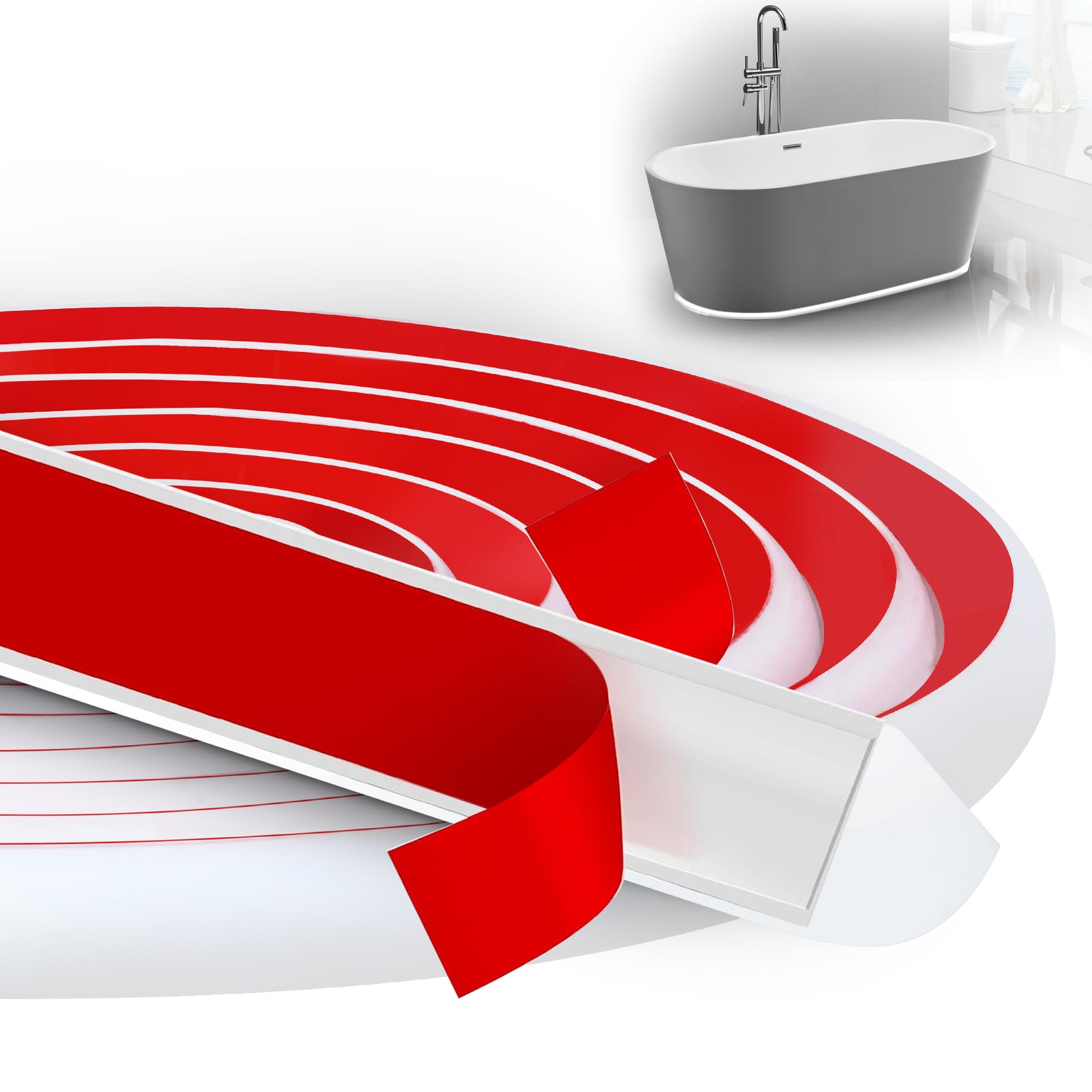 LOQOMI Flexible Peel and Stick Silicone Quarter Round Molding, White ...