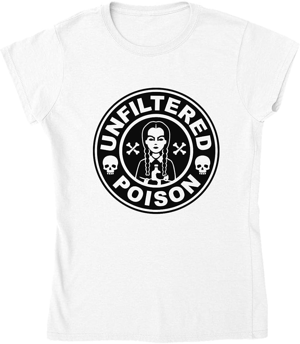 Unfiltered Poison Women's T-Shirt! Large White: Amazon.co.uk: Clothing