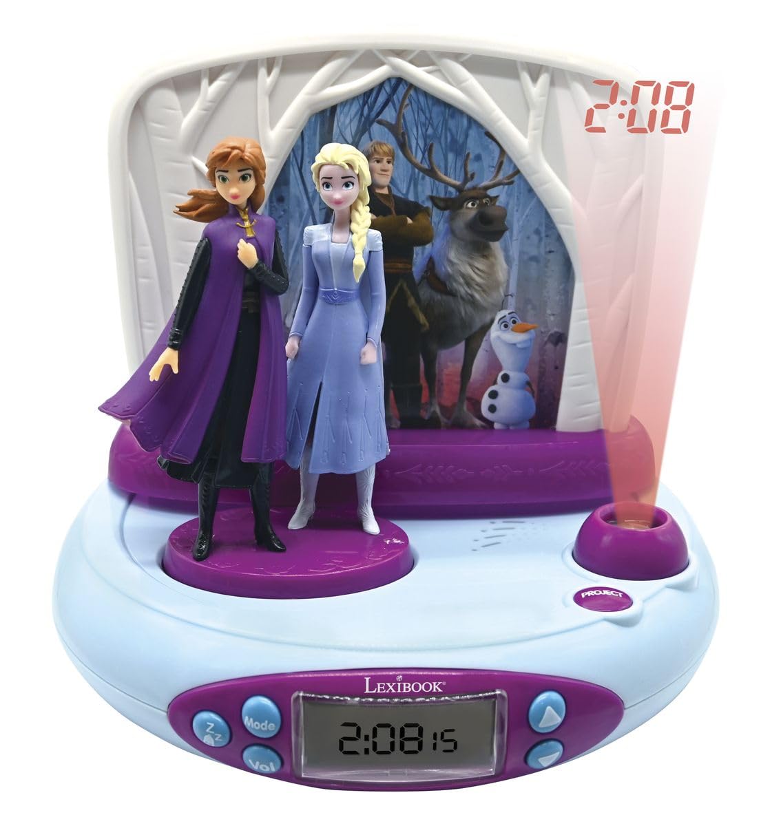 LEXiBOOK Disney Frozen 2 Elsa & Anna, Projector Alarm Clock with Sounds ...