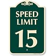 Amazon.com: SmartSign Designer "Speed Limit 15" MPH Sign, 12" x 18 ...