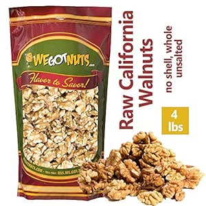 Amazon.com : California Raw Walnuts- 4 Pounds, Resealable Package-Fresh ...