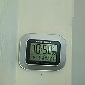Precision PREC0102 Case LCD Wall Mountable/Desk Clock, Silver: Amazon ...