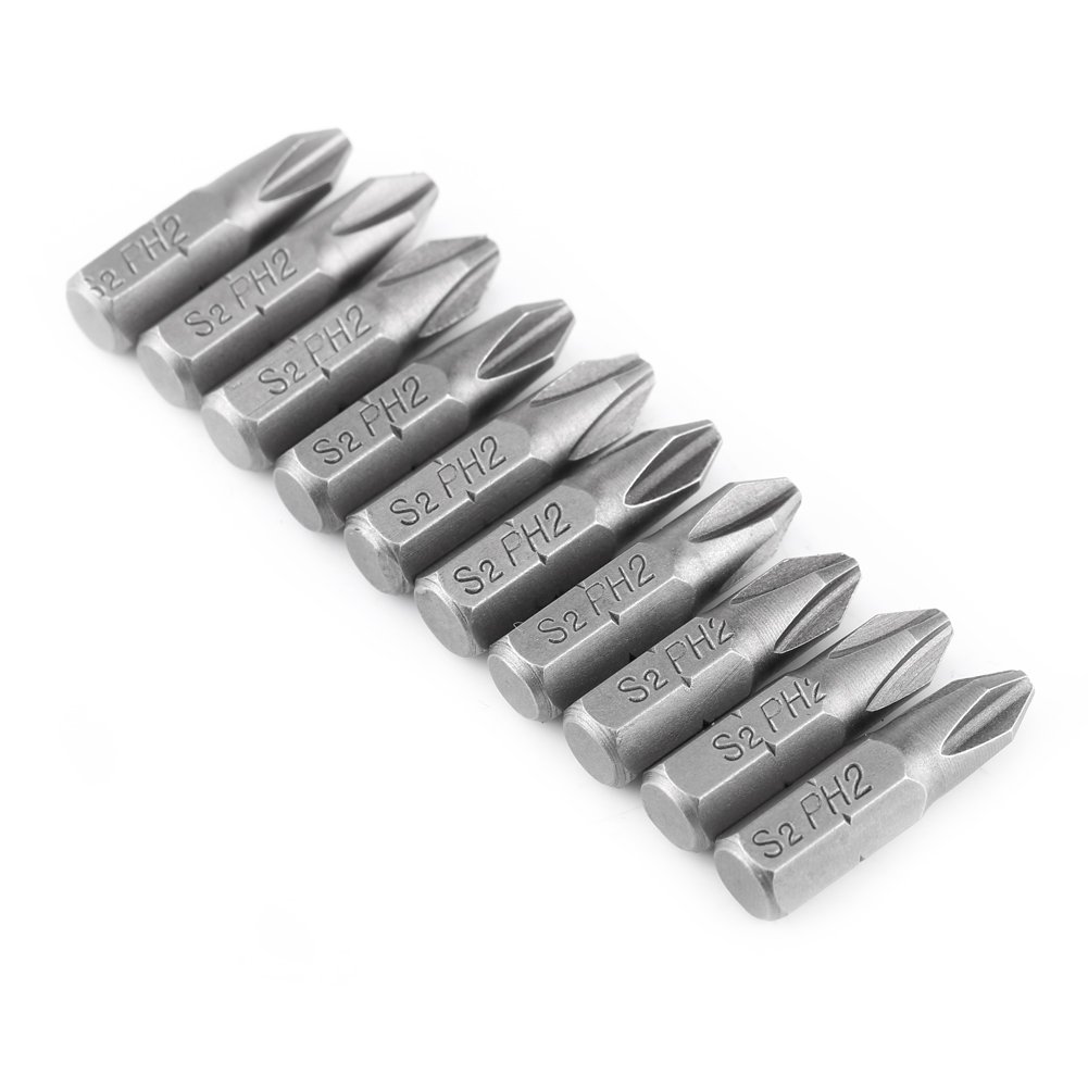 Zerone Magnetic Screwdriver Bits Cross Head 1 4 Inch Hex Shank S2 PH2