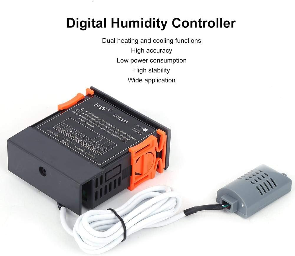 Temperature Humidity Controller SHT2000 Digital Thermostat 110-220V Intelligent Large Clear LCD ...