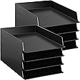 Amazon.com : Wenqik 8 Pcs Stackable Paper Trays Rectangular Plastic Desk Holder Desktop Document ...