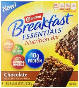 Amazon.com: Carnation Breakfast Essentials Nutrition Bars, Chocolate, 5 ...