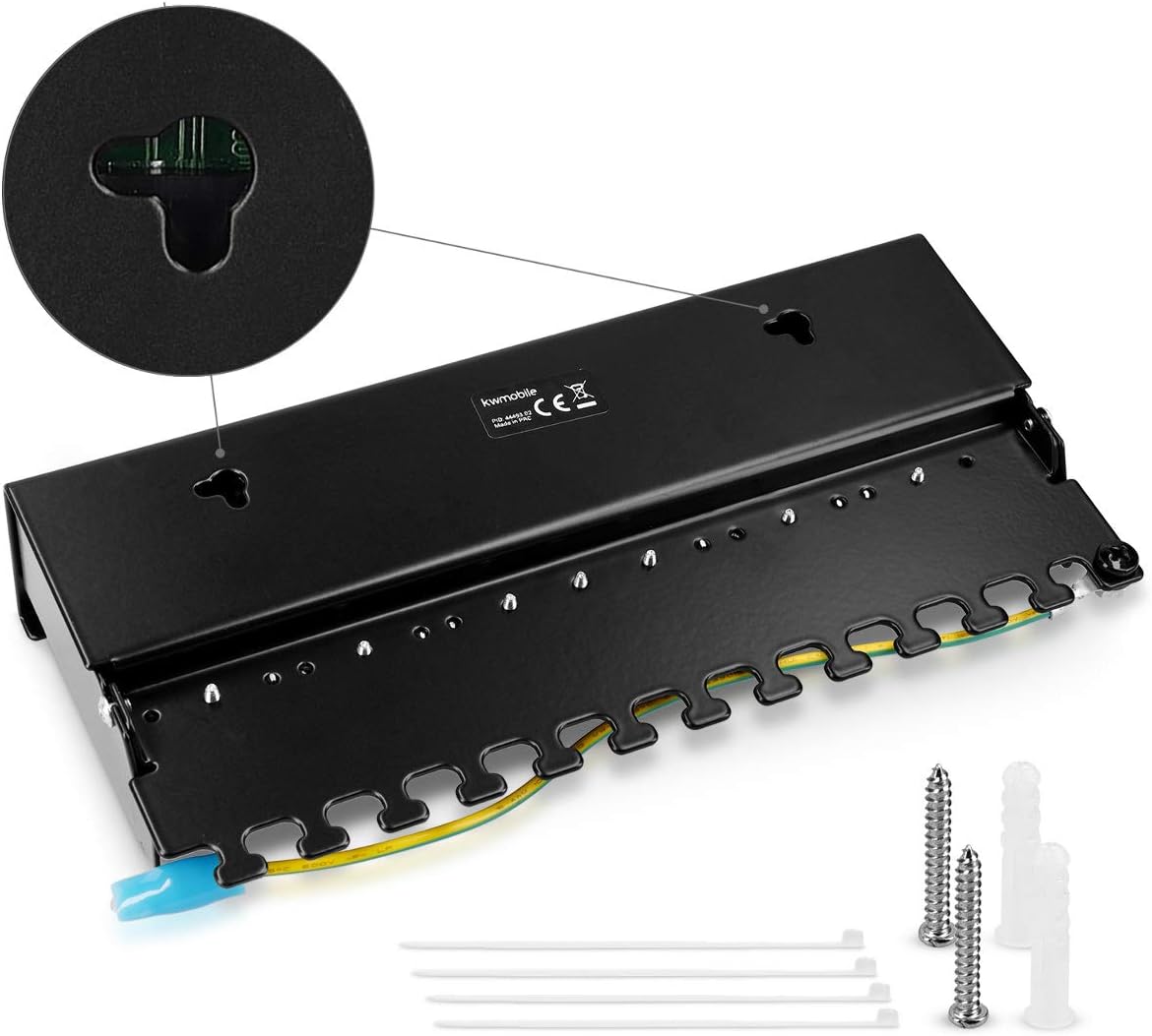 kwmobile Cat6 Patch Panel – Shielded Distributor Distribution Bay Field ...