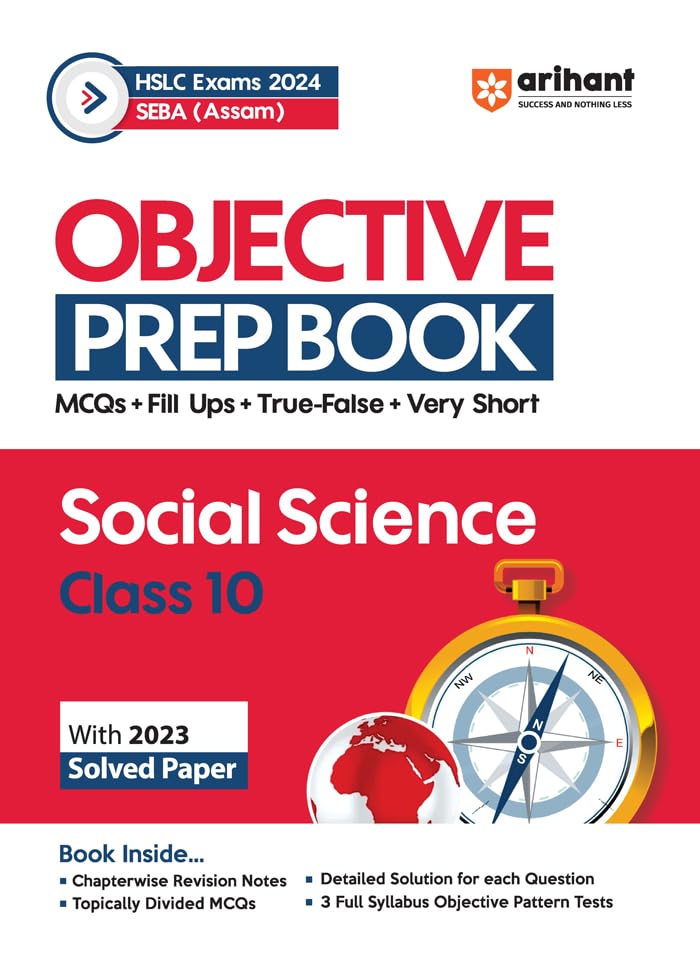 Objective Prep Book Social Science Class 10th HSLC Exam 2024 : Aditya ...