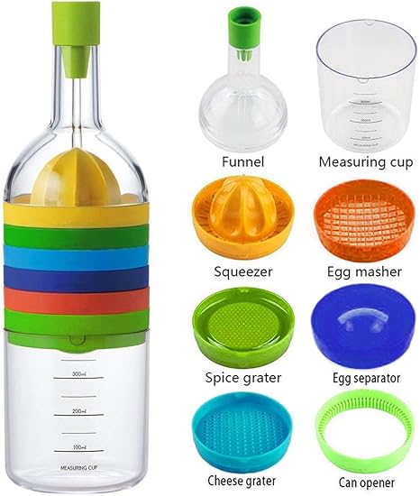 ZNOKA Multipurpose Function Kitchen Tool Bottle 8 In 1, Kitchen Cooking ...