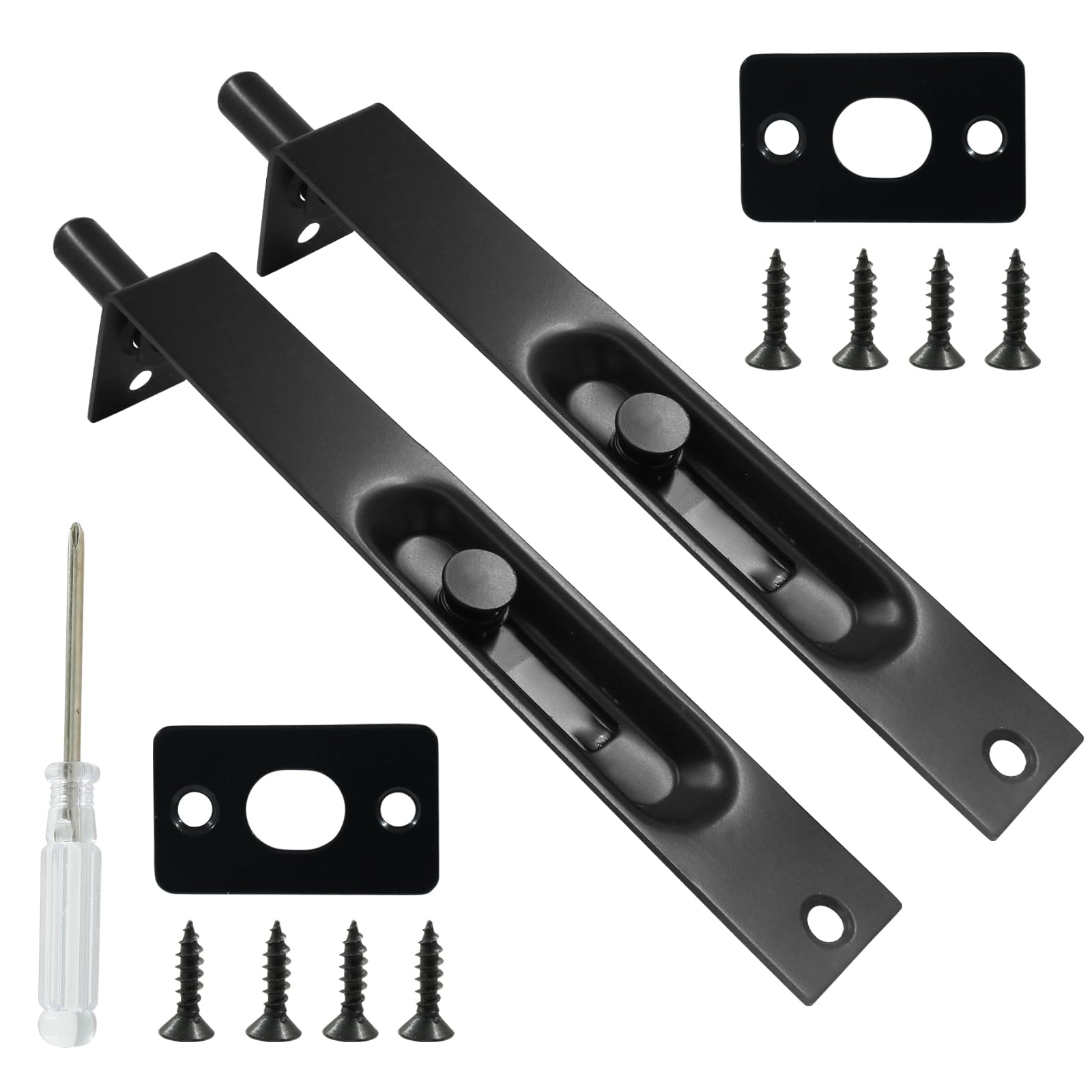 Kyuionty 2 Pack 6 Inch Stainless Steel Door Flush Bolt Latch, French ...