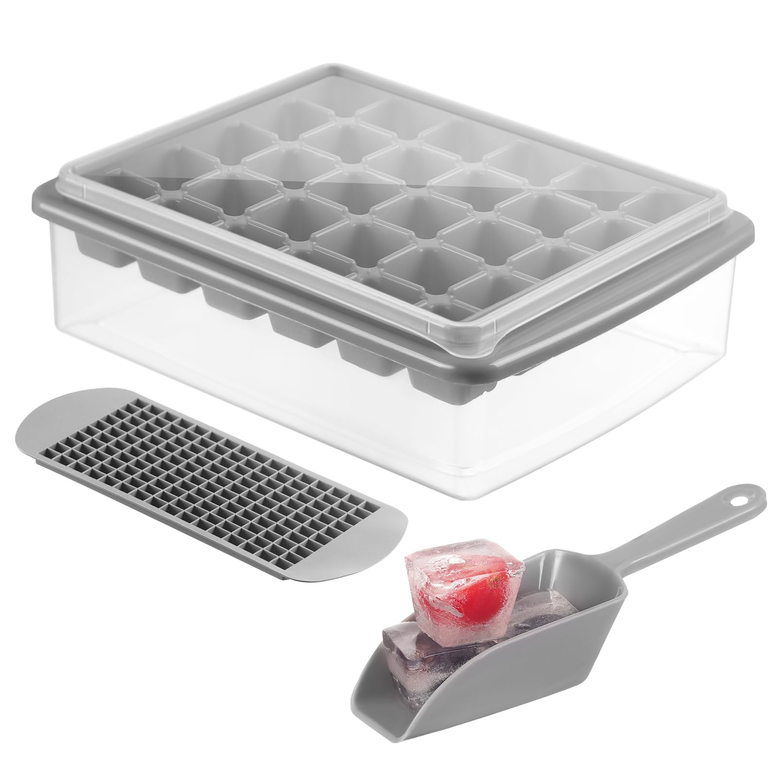 CherHome Ice Cube Tray?30-Cube Ice Cube Tray with 160-Cube Mini Ice ...