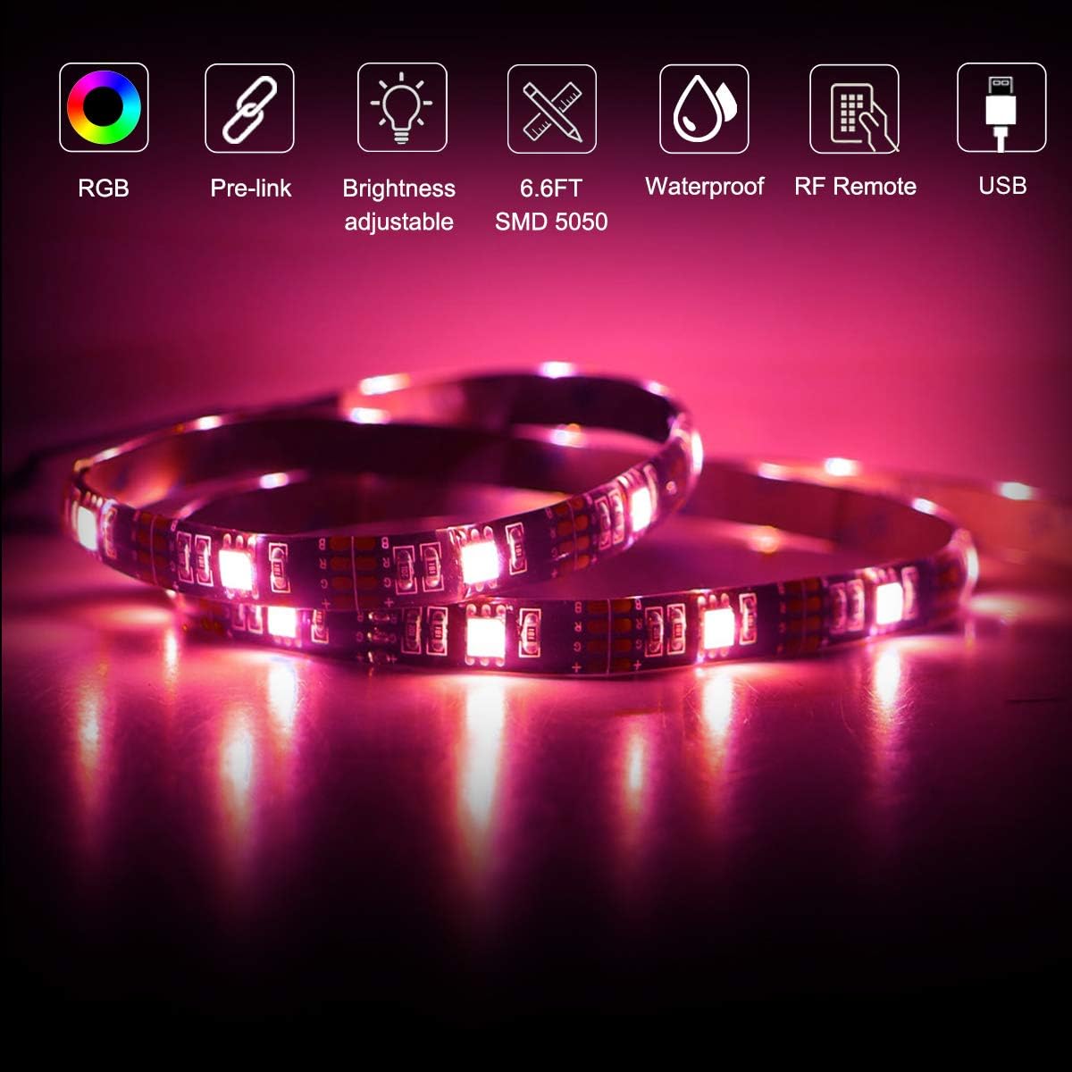 WOWLED 2M LED TV Backlight, USB Bias Lighting with Multi Colors for 40 ...