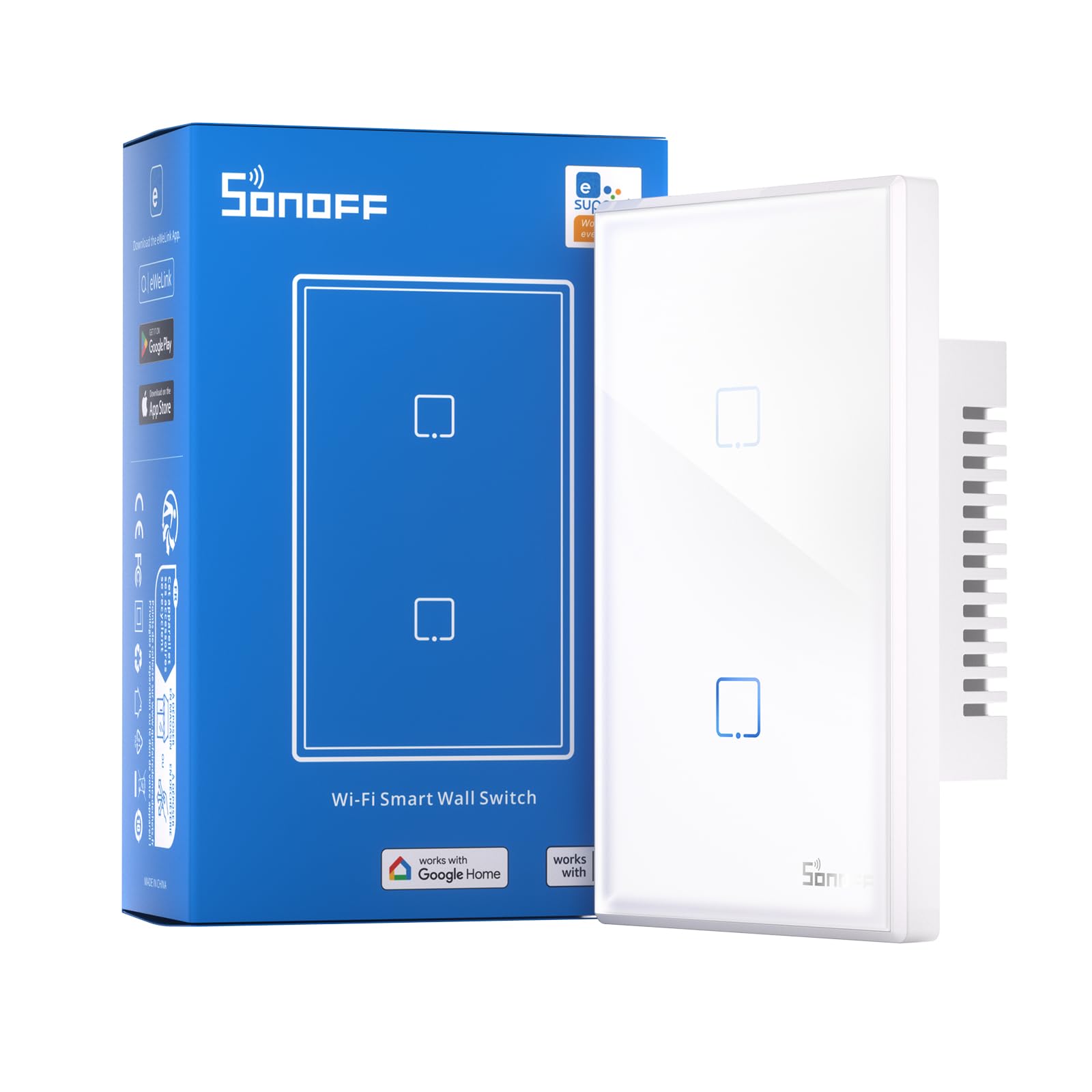 SONOFF Smart Light Switch, 2.4GHz WiFi Touch Smart Wall Switch for ...