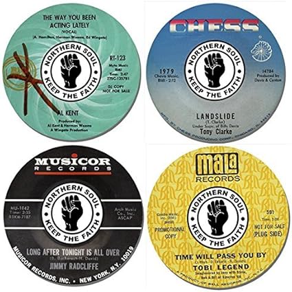 Northern Soul Record Label Coasters Set of 4. High Quality Cork Back ...