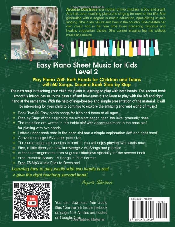 EASY PIANO SHEET MUSIC For Kids Level 2 Play Piano With Both Hands For