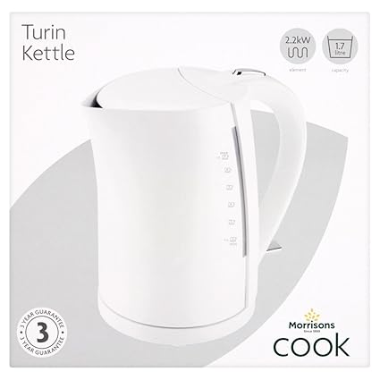 Morrisons Cook White Plastic Turin Kettle, 1.7 Litre: Amazon.co.uk: Grocery