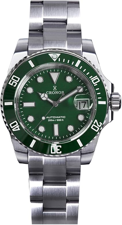 Cronos Sub-Diver Luxury Men's Watches Stainless Steel Bracelet Ceramic ...