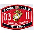 Amazon.com: Marine Corps 0311 Rifleman Patch - Veteran Owned Business ...