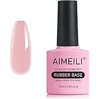 Amazon.com : AIMEILI Hema Free Rubber Base Gel For Nails, Soak Off U V LED Clear Sheer Gel Nail ...