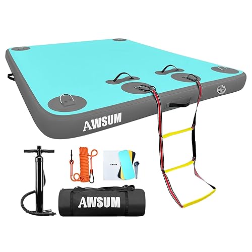 AWSUM 8ft x 8ft Inflatable Floating Dock Air Dock Platform Floating ...