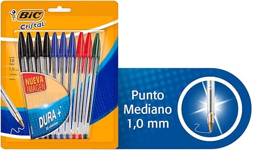 BIC Bol Cristal Dura, 10 Piezas: Amazon.com.mx