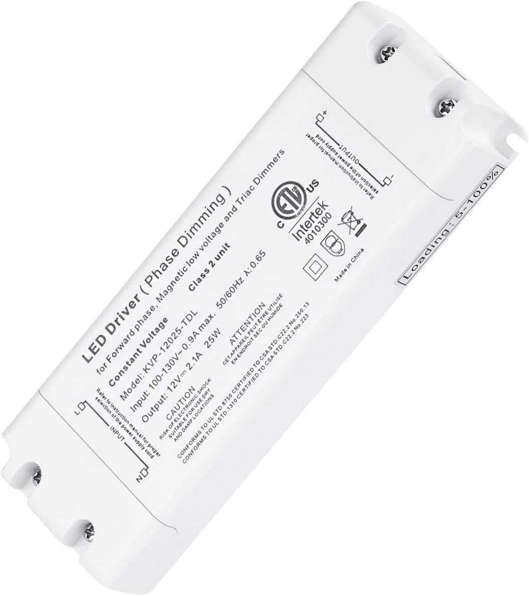 Amazon.co.jp: 25W 調光機能付きドライバーLED電源供給 ETL 12V DC 調光LEDドライバ変圧器 Lutron ...