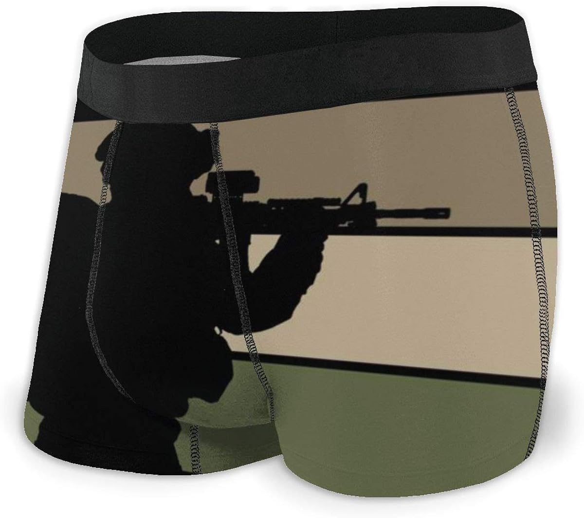 Mens Boxer Briefs Underpants with Vintage Tactical Soldier Army Print ...